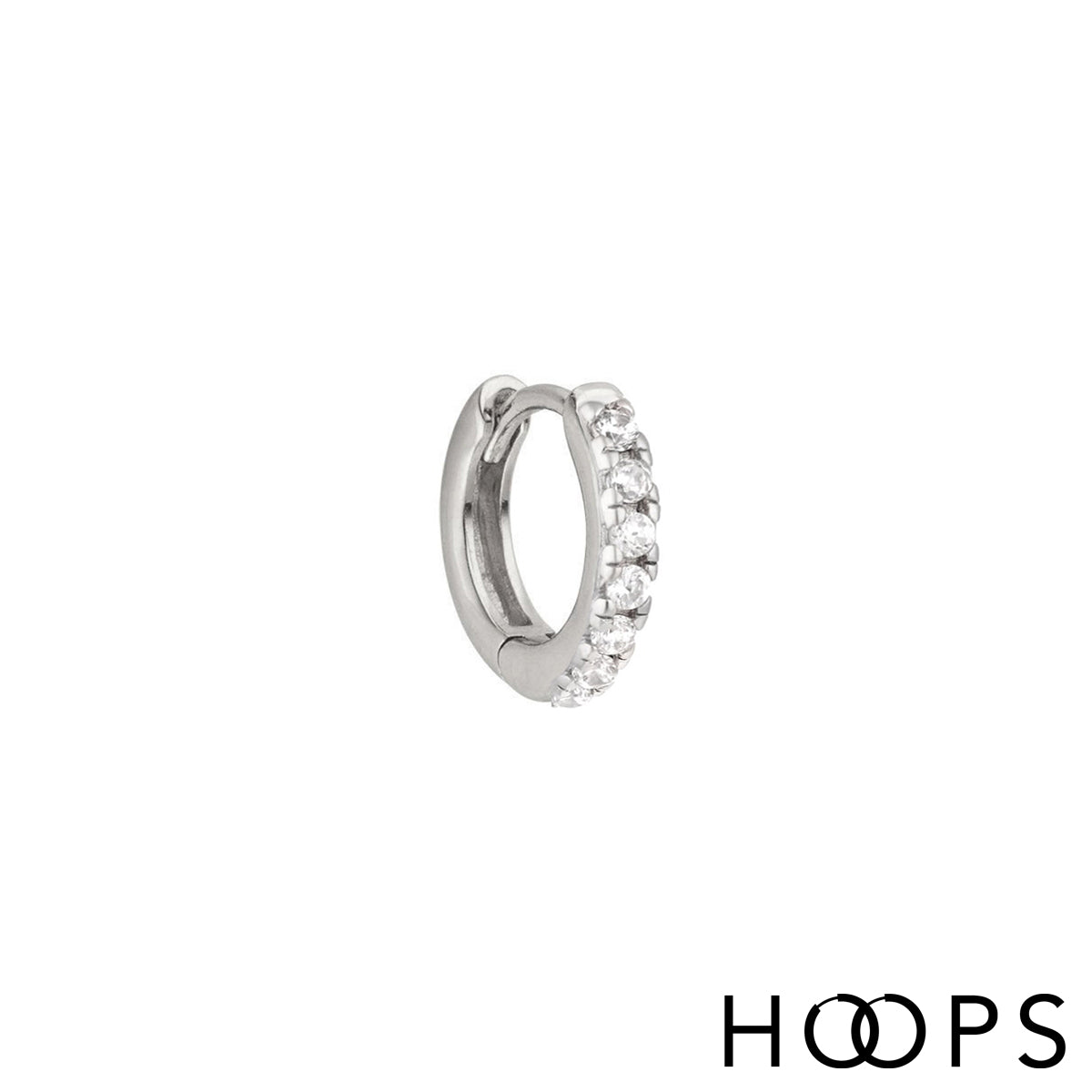 Mini Sara Silver Clicker Huggy Hoop Earring